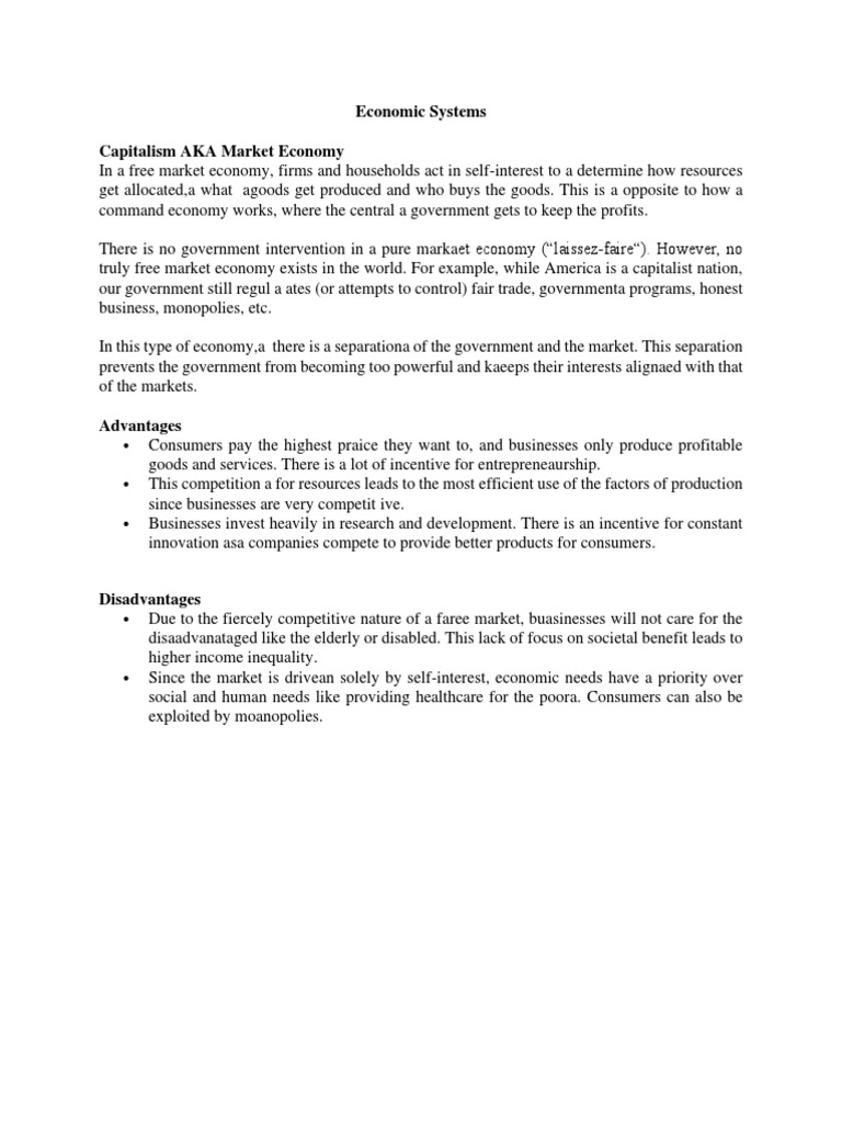 Economic Systems | PDF