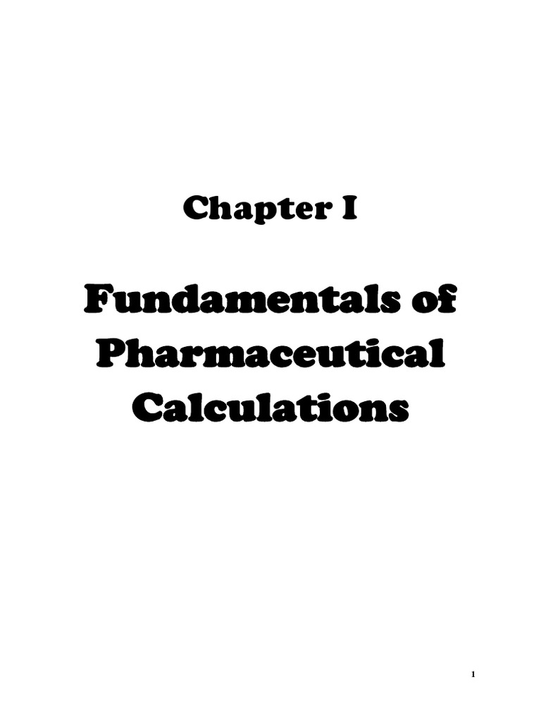 Pharmaceutical Calculations | PDF | Medical Prescription | Osmosis