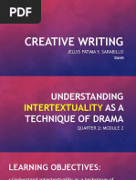Creative Writing Module Quarter 2 | PDF | Intertextuality | Learning