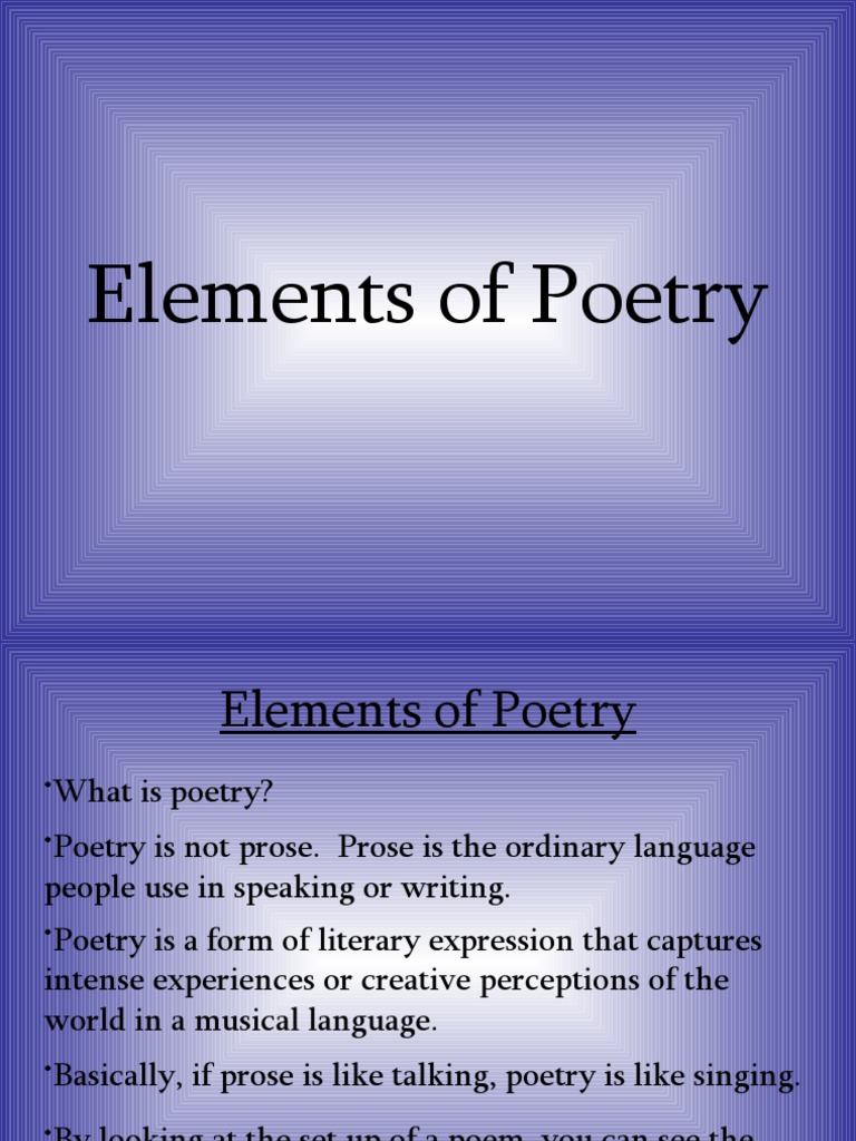 Elements of Poetry | PDF | Poetry | Sonnets