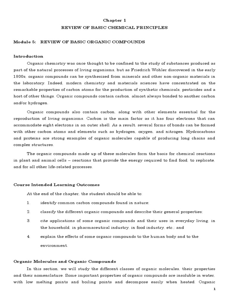 Module 5 Review of Basic Organic Compounds | PDF | Functional Group ...