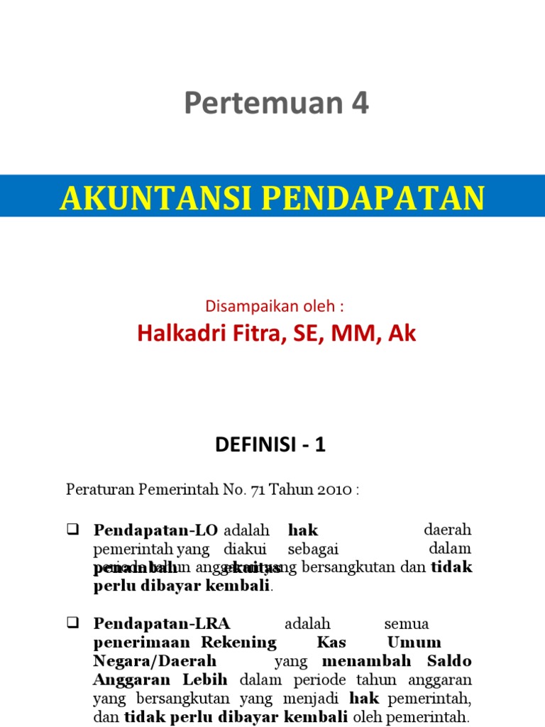 Pertemuan 4 Pendapatan Lo Dan Lra | PDF