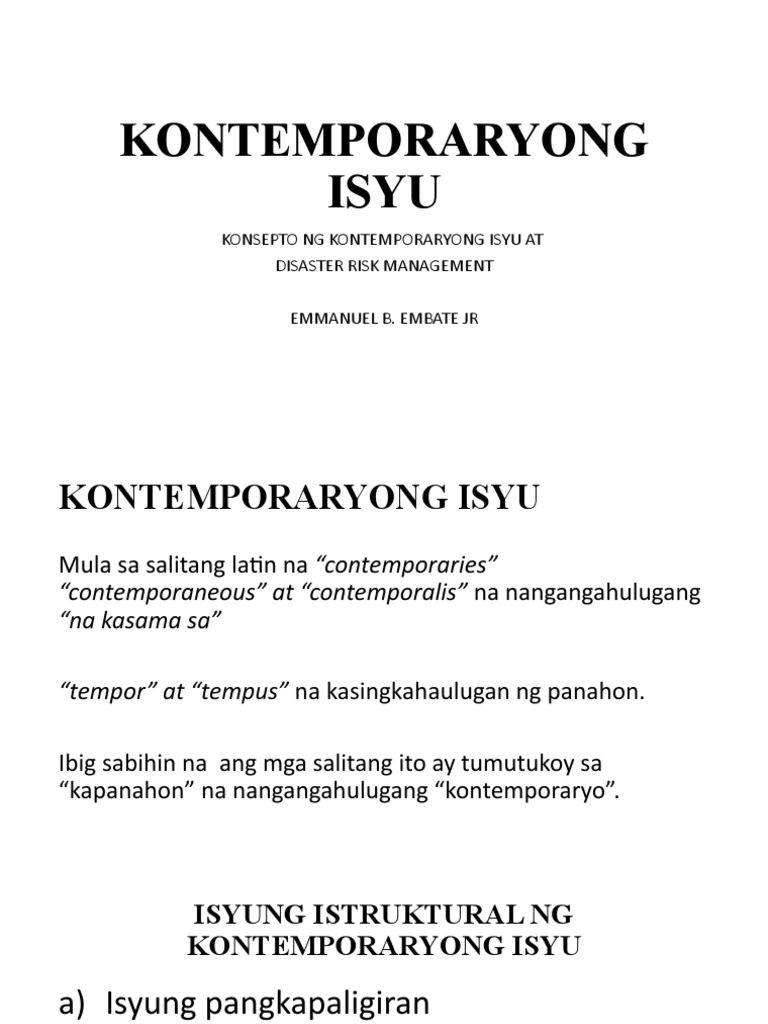 Kontemporaryong Isyu | PDF