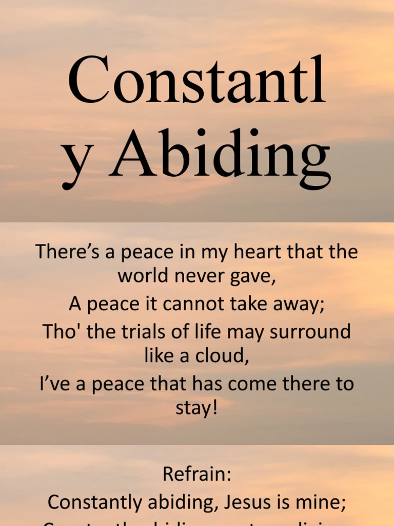 Constantly Abiding | PDF