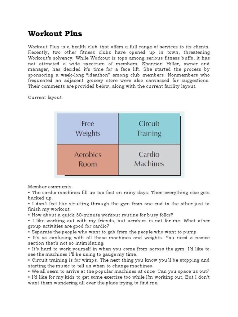 Case Study - Workout Plus | PDF | Aerobic Exercise | Determinants Of Health