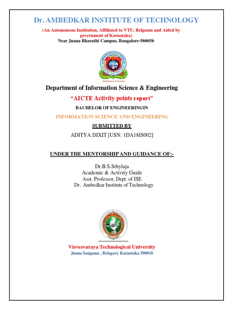 AICTE Activity Points Report | PDF | Mobile App | Statistical ...