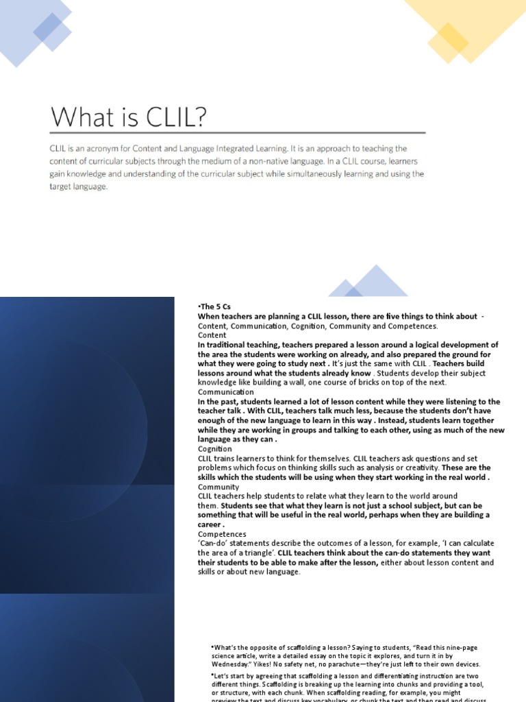 CLIL | PDF | Teachers | Learning