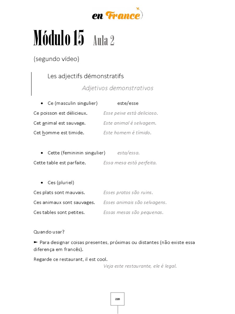 Modulo 15 Cest Pour Moi Aula 2 | PDF
