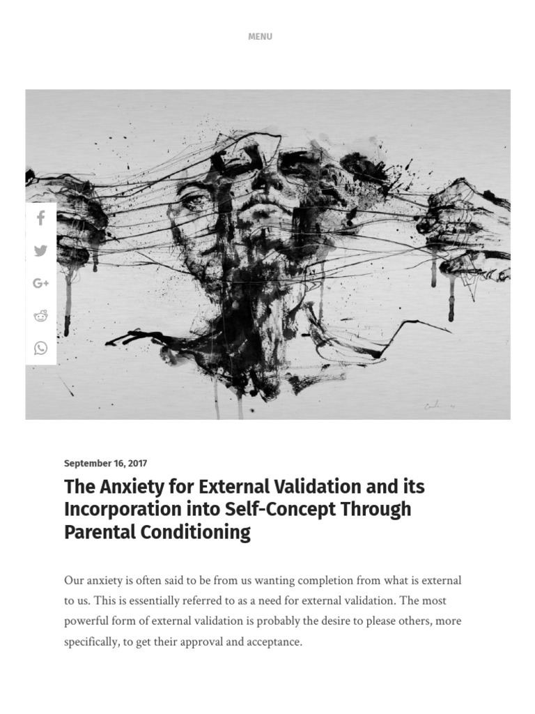 The Anxiety For External Validation | PDF | Self Concept | Self Esteem