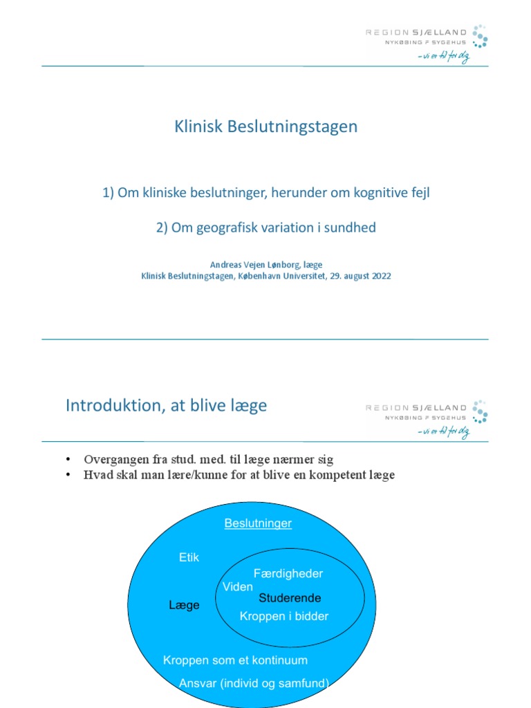 Klinisk Beslutningstagen Aug 2022, Andreas Lønborg | PDF