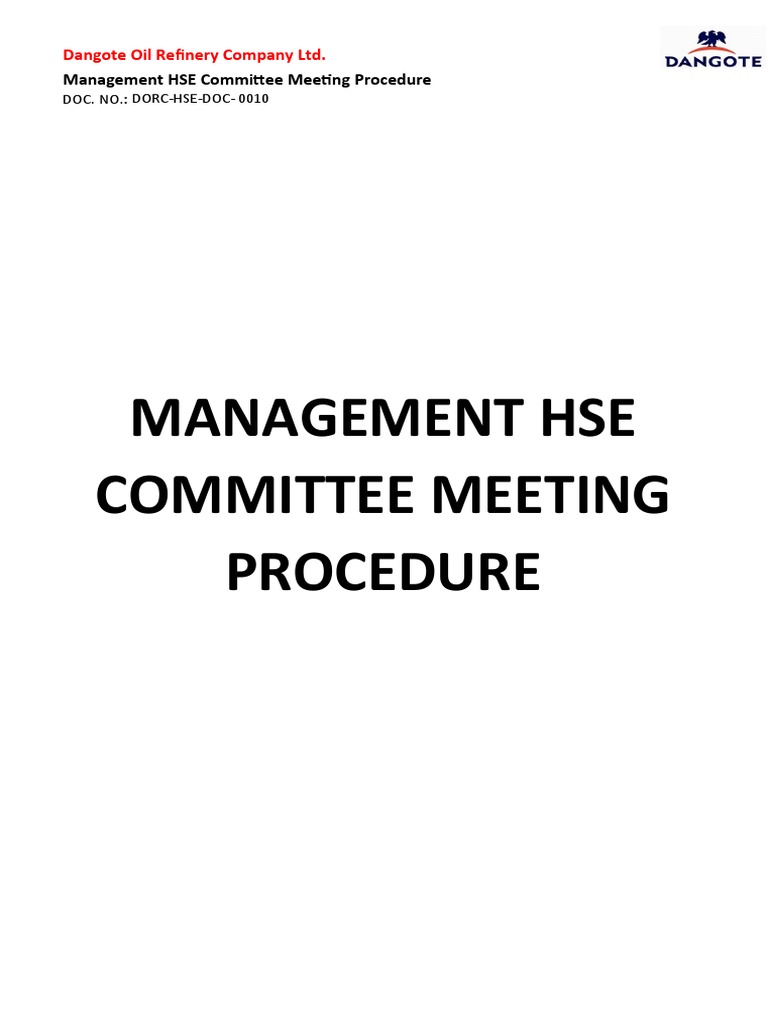DORC Management HSE Committee Meeting Procedure | PDF | Personal ...