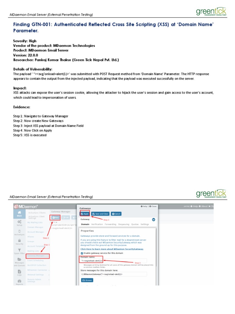 Authenticated Reflected Cross Site Scripting Xss At Domain Name1 Pdf