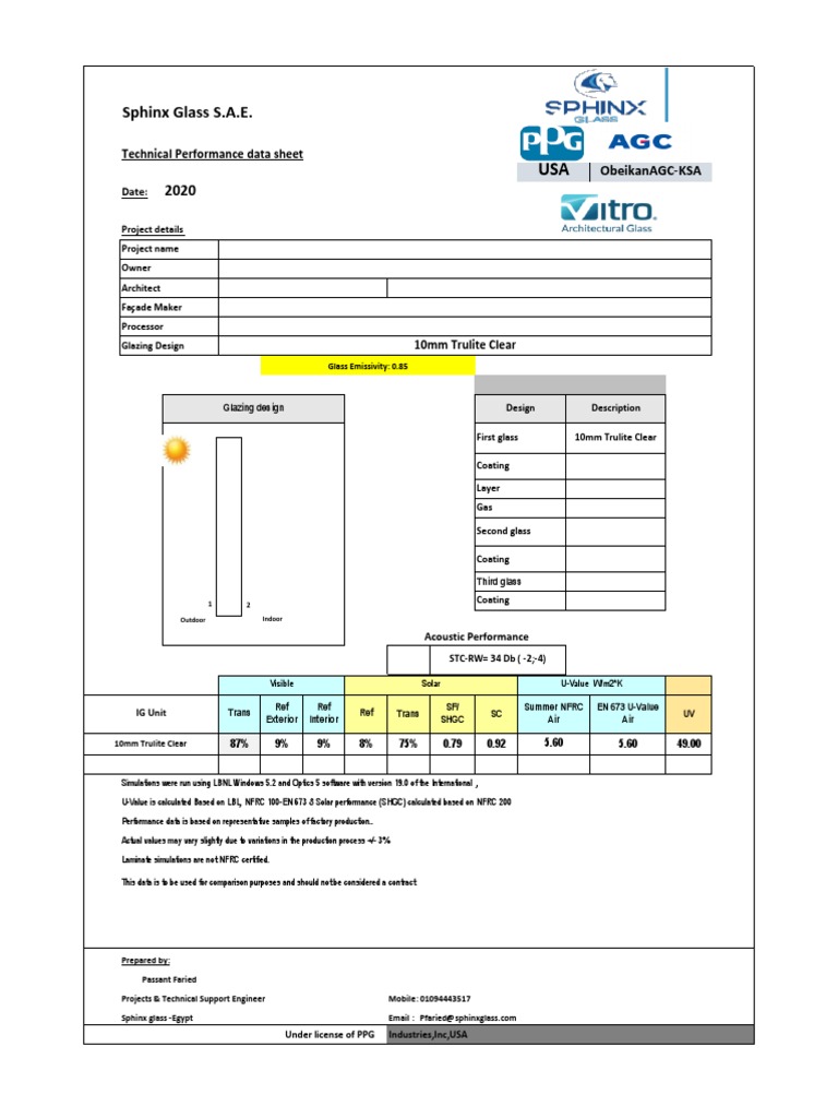 (G04) 10mm Trulite Clear Sphinx | PDF | Building Engineering | Glasses
