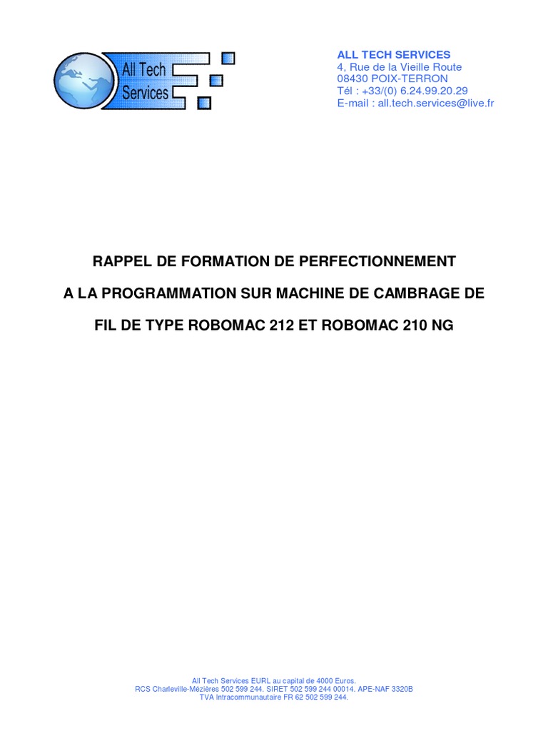 Formation Programmation Machines Robomac | PDF | Accélération | Rotation