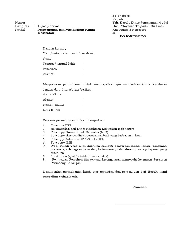 Form Perpanjangan Izin Operasional Rumah Sakit | PDF