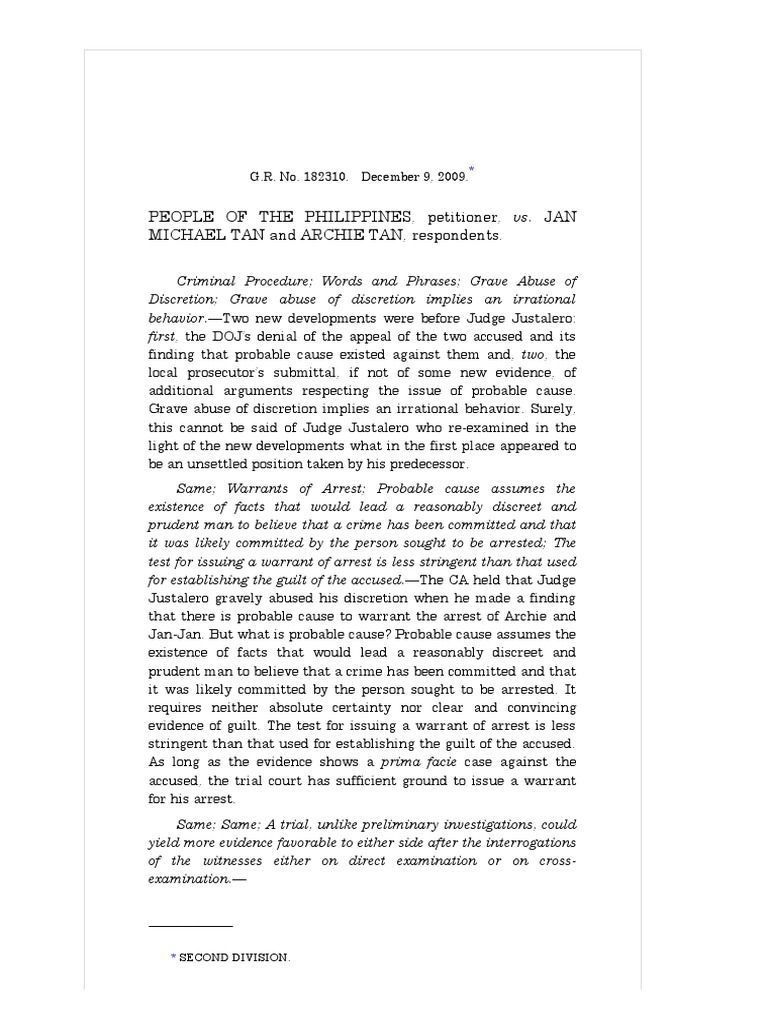 2 People vs. Tan | PDF | Probable Cause | Prosecutor