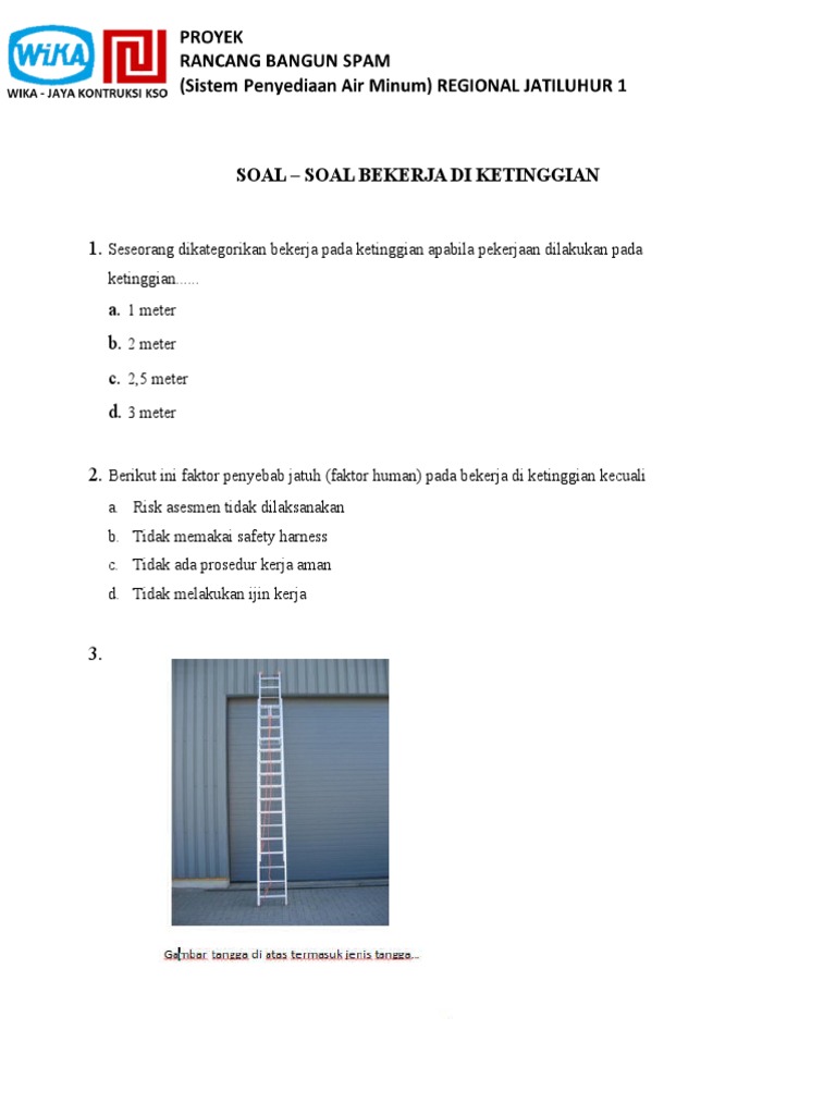 Soal Bekerja Di Ketinggian | PDF