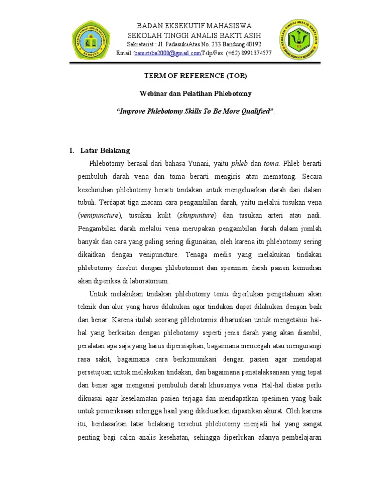 TOR Webinar Phlebotomy Materi 3 ' | PDF