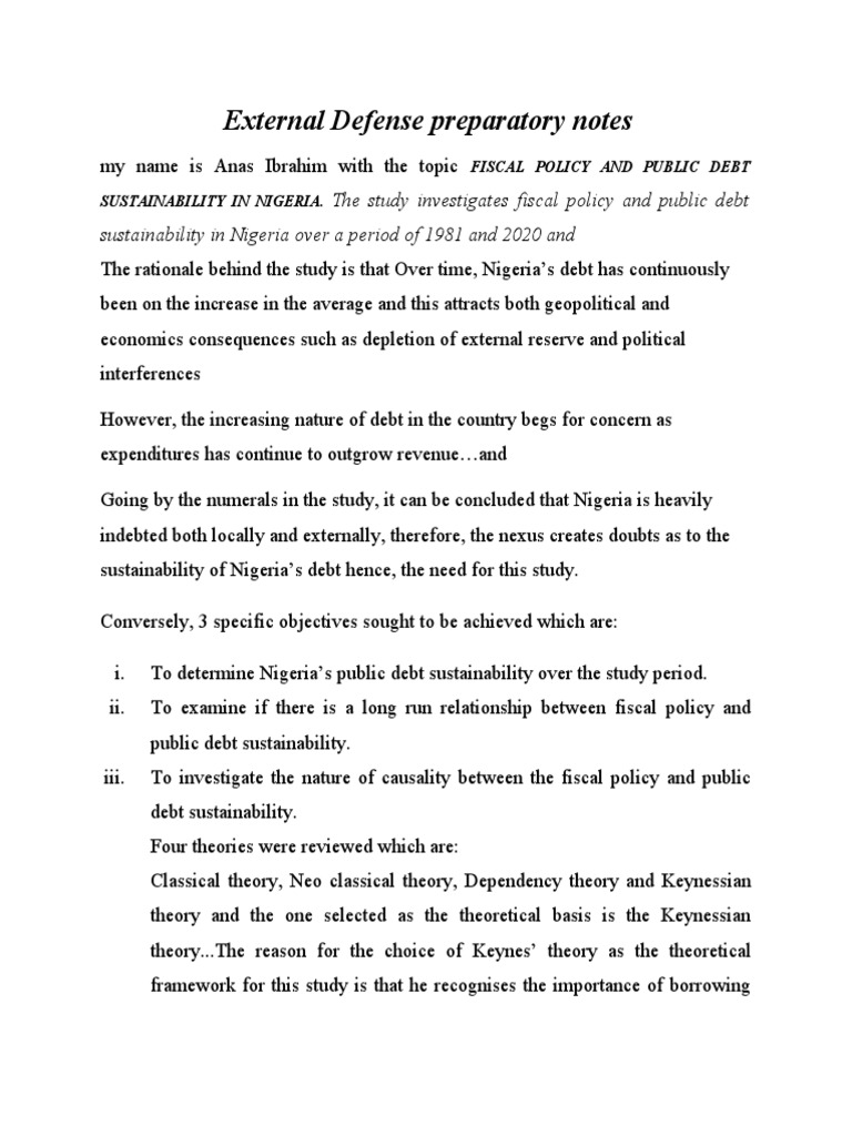 External Defence Preparatory Notes | PDF | Economies