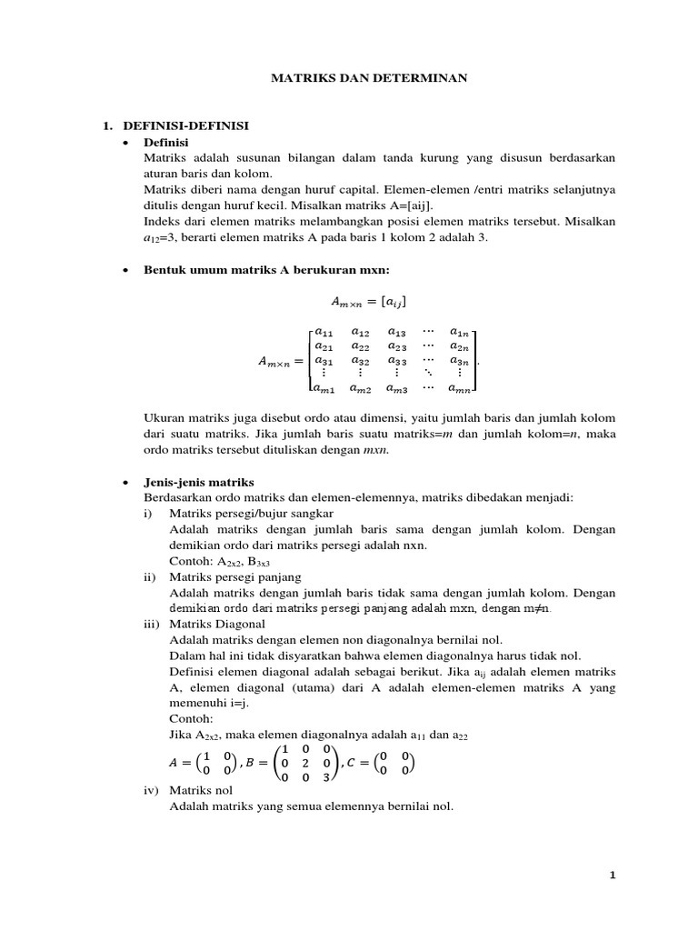 Matriks Dan Determinan | PDF