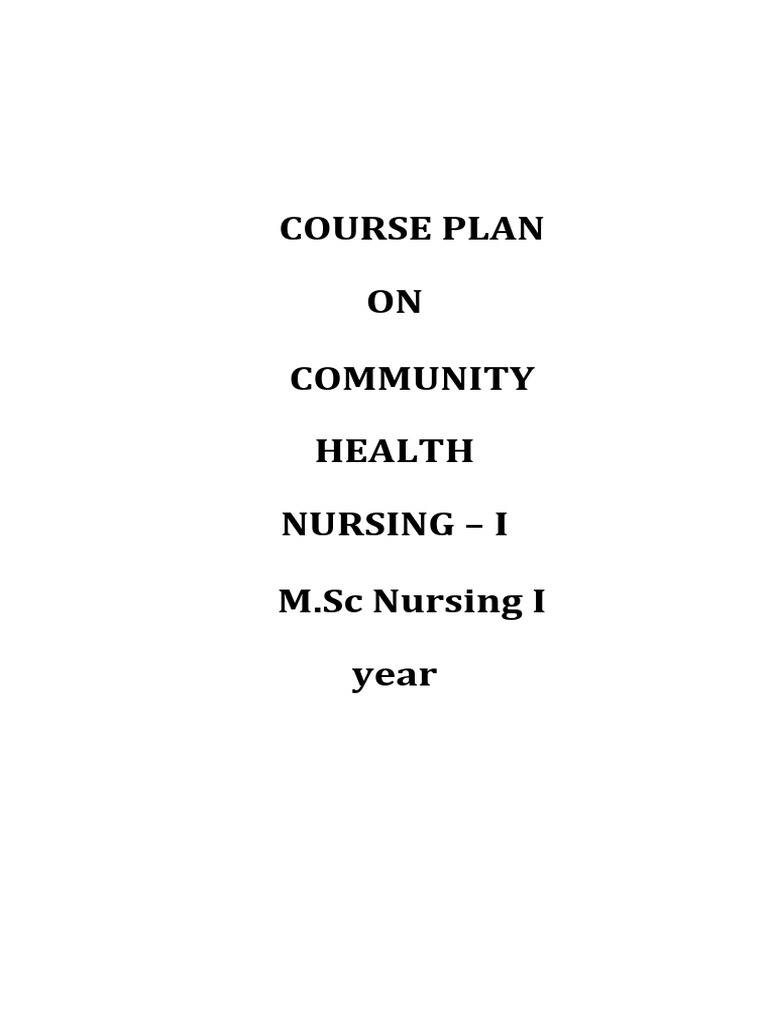 CHN I & Ii Course Plan | PDF | Nursing | Occupational Safety And Health