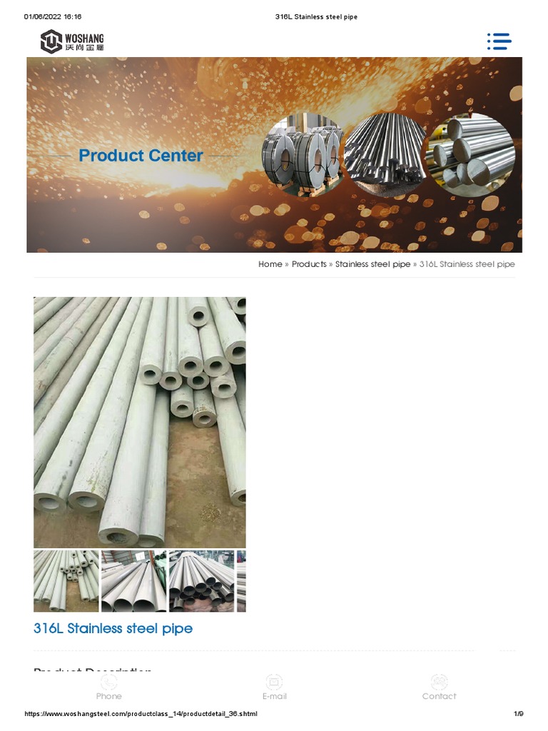 316L Stainless Steel Pipe | PDF | Materials | Chemistry