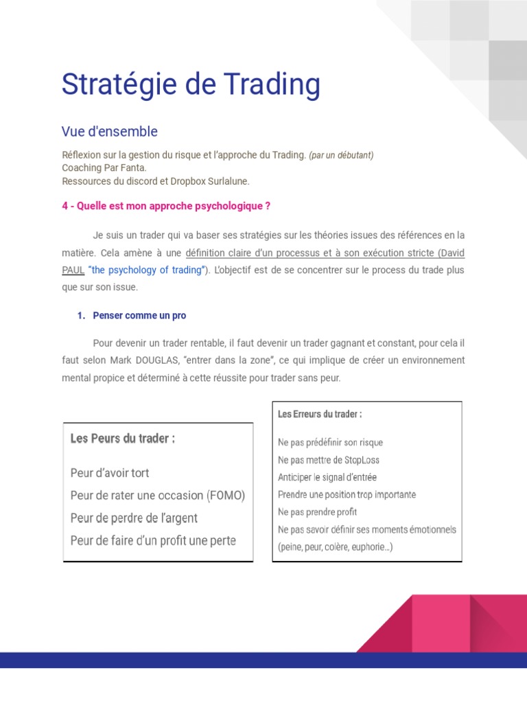 Stratégie de Trading Pour Les Nuls | PDF | Opérateur de marché | Risque