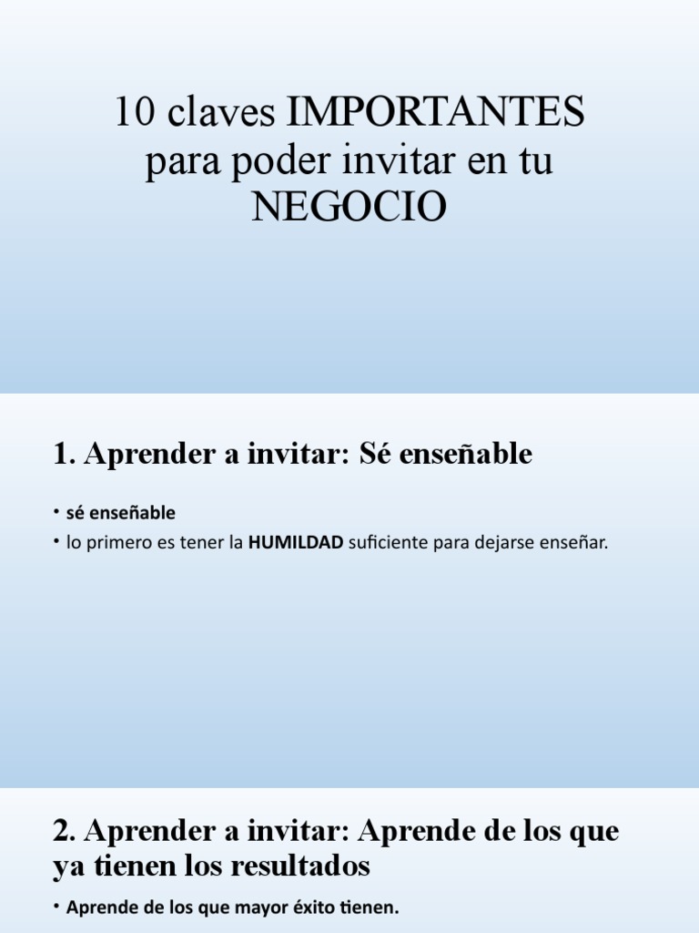 10 Claves para Invitar en Negocios | PDF | Negocios
