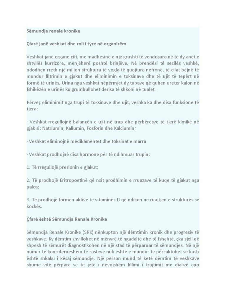 Sëmundja Renale Kronike | PDF