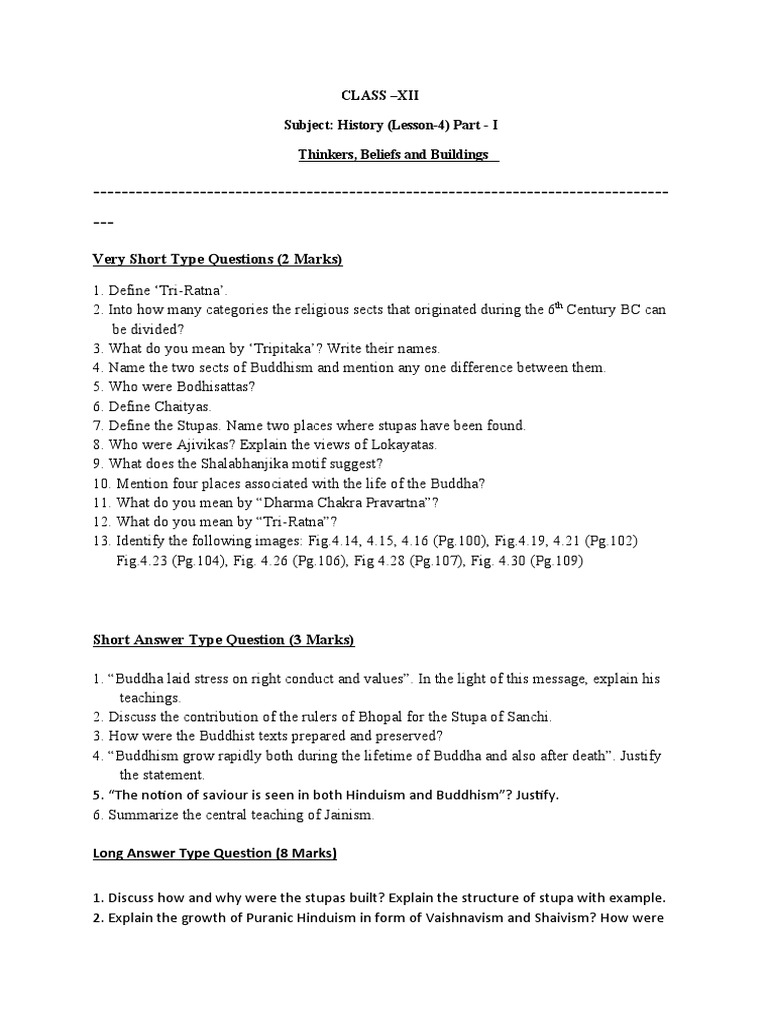 Xii History CH-4 WS | PDF | Religion & Spirituality