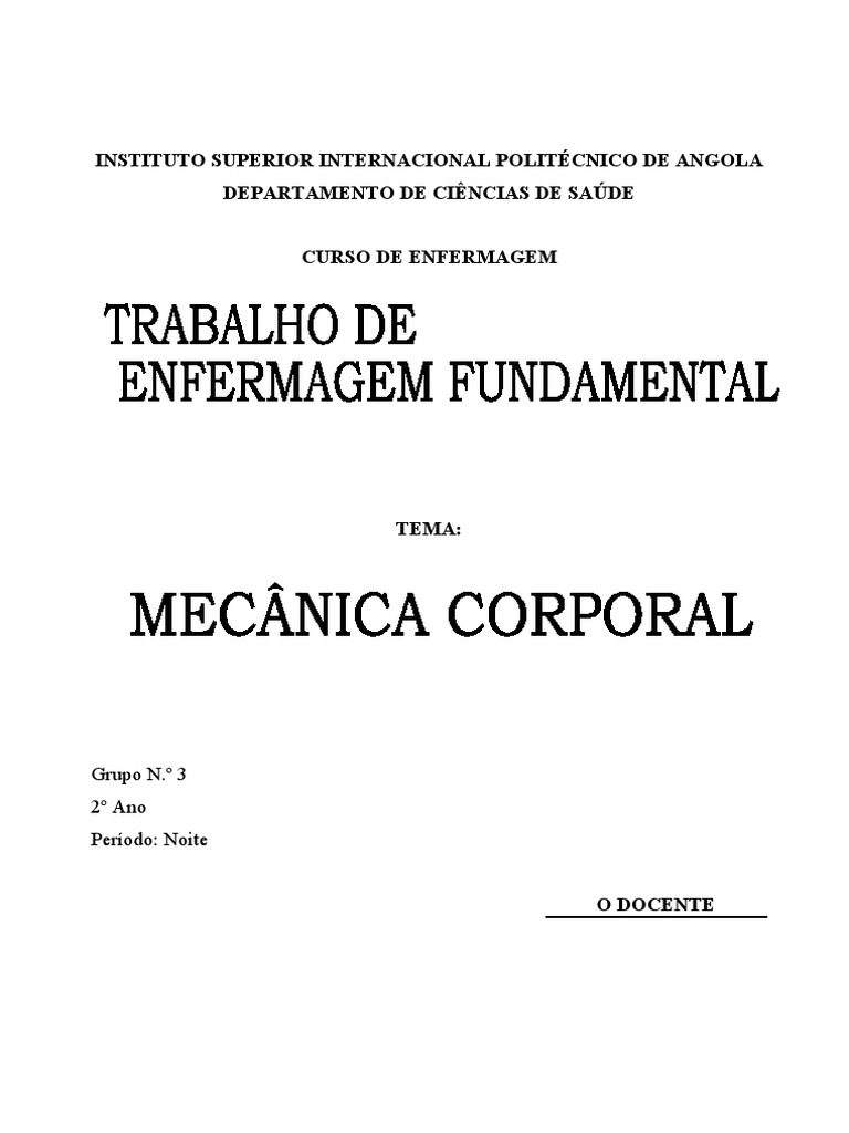 Trabalho de Fim Do Curso Teodor e David | PDF | Diarreia | Cólera