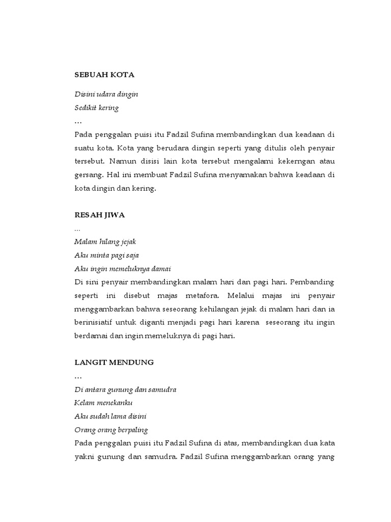 Analisis Puisi Kelompok Lia | PDF