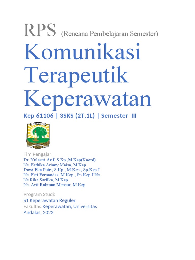 RPS Komunikasi Teraupetik Keperawatan | PDF