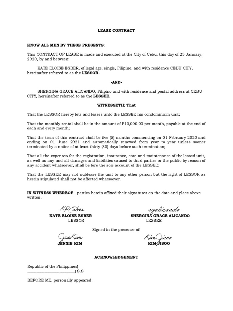 Contract of Lease | PDF | Lease | Common Law