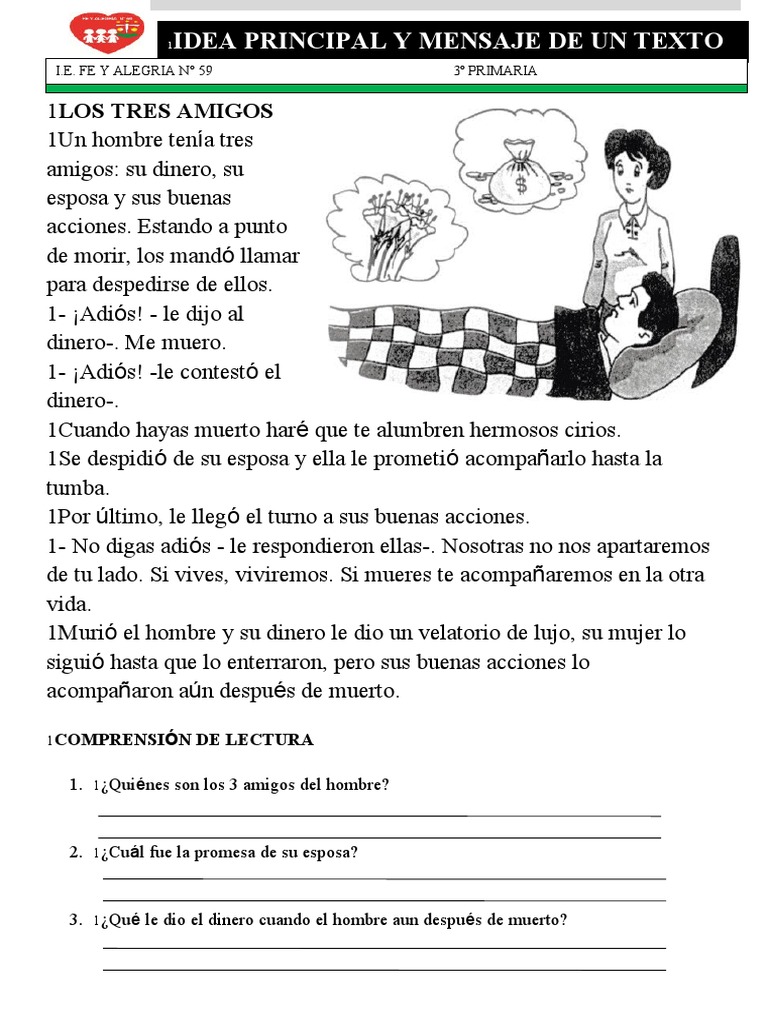 lECTURA - LOS TRES AMIGOS | PDF