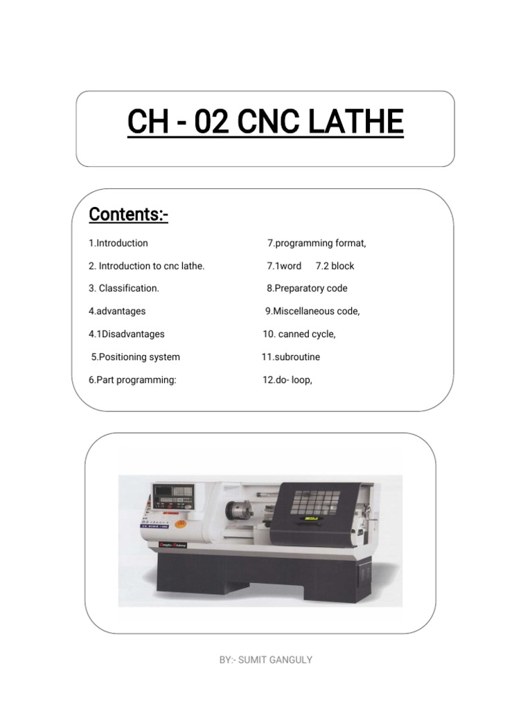 CH-02CNCLATHE: INTRODUCTION TO CNC LATHE | PDF