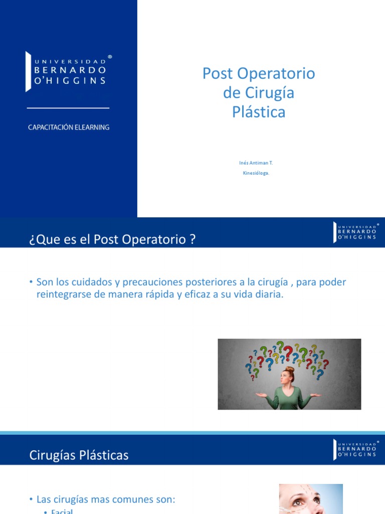 Post Operatorio de Cirug A PL Stica | PDF | Cirugía | Pecho