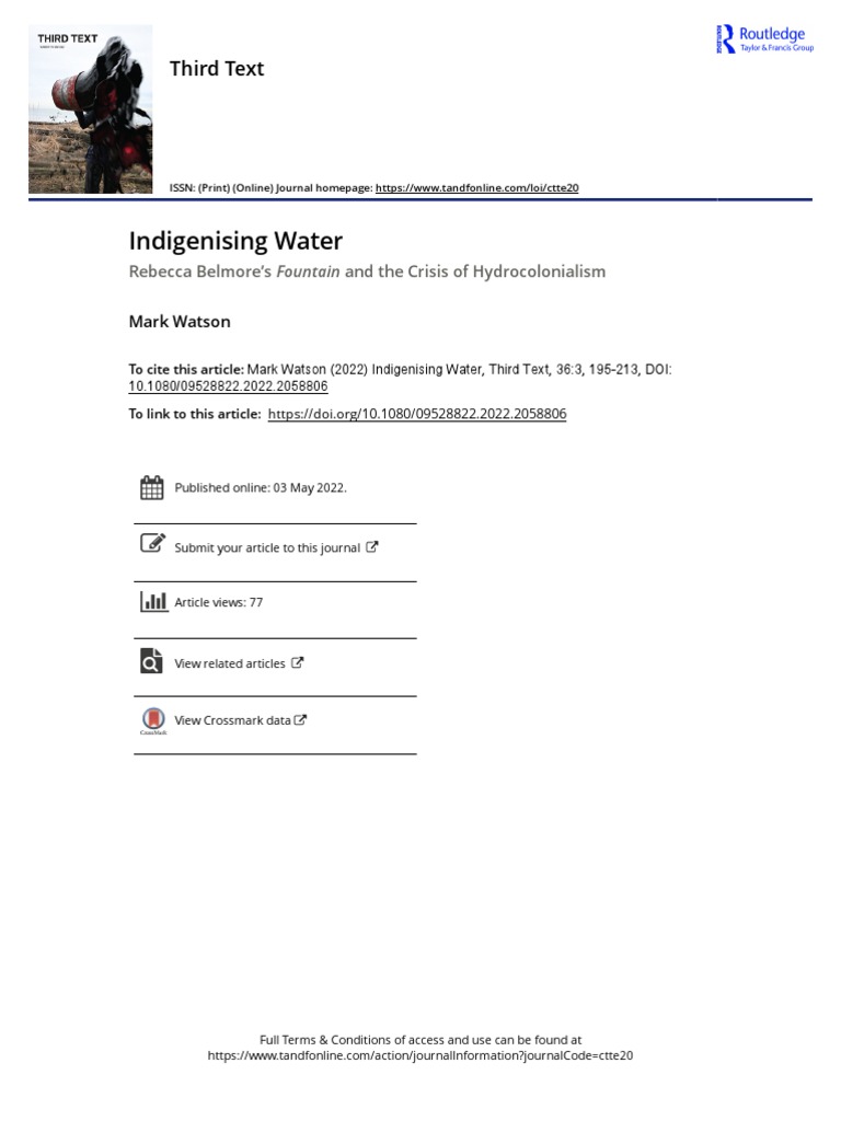 Watson Indigenising - Water 2022 PDF | PDF | Water | Canada