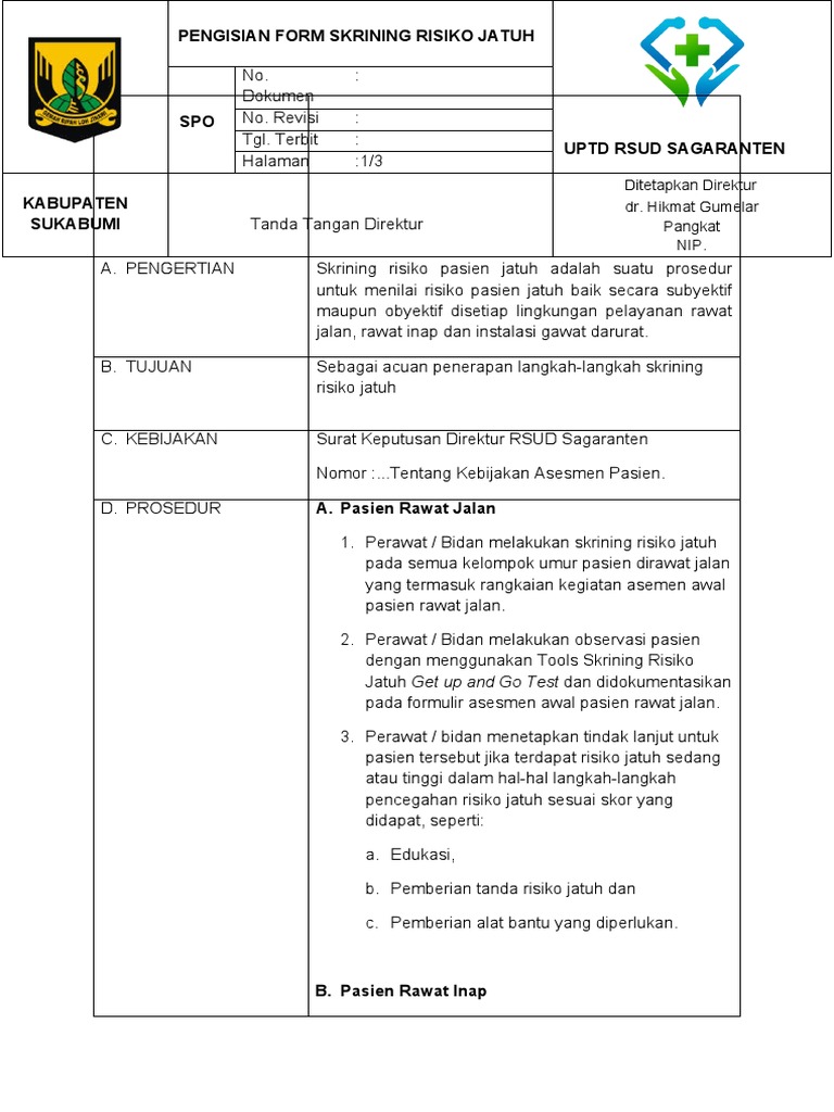 Sop Skrining Resiko Jatuh MST | PDF | Sains & Matematika