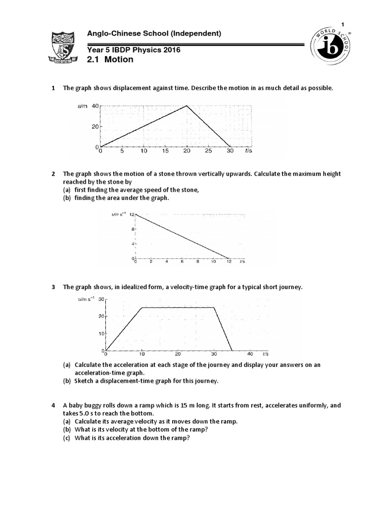 Assignment 2.1 Motion | PDF | Speed | Parachuting