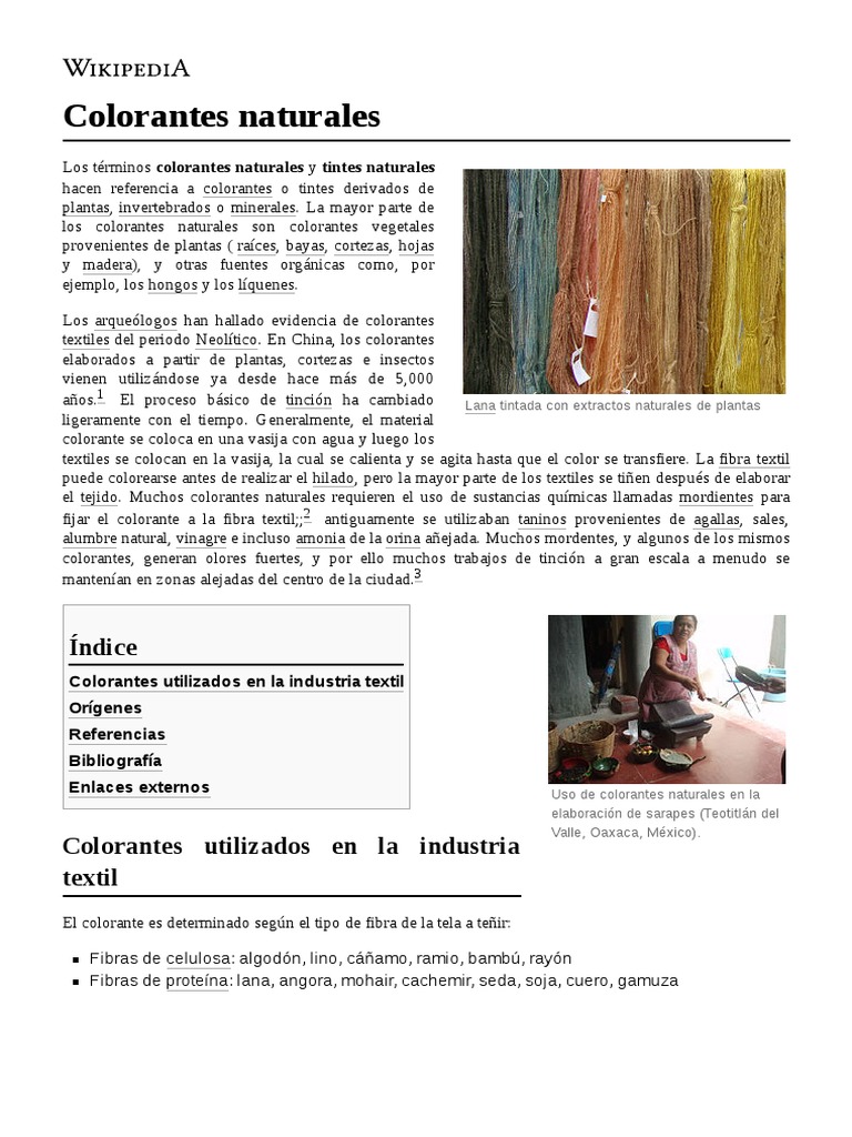 Colorantes Naturales | PDF | Materiales | Textiles