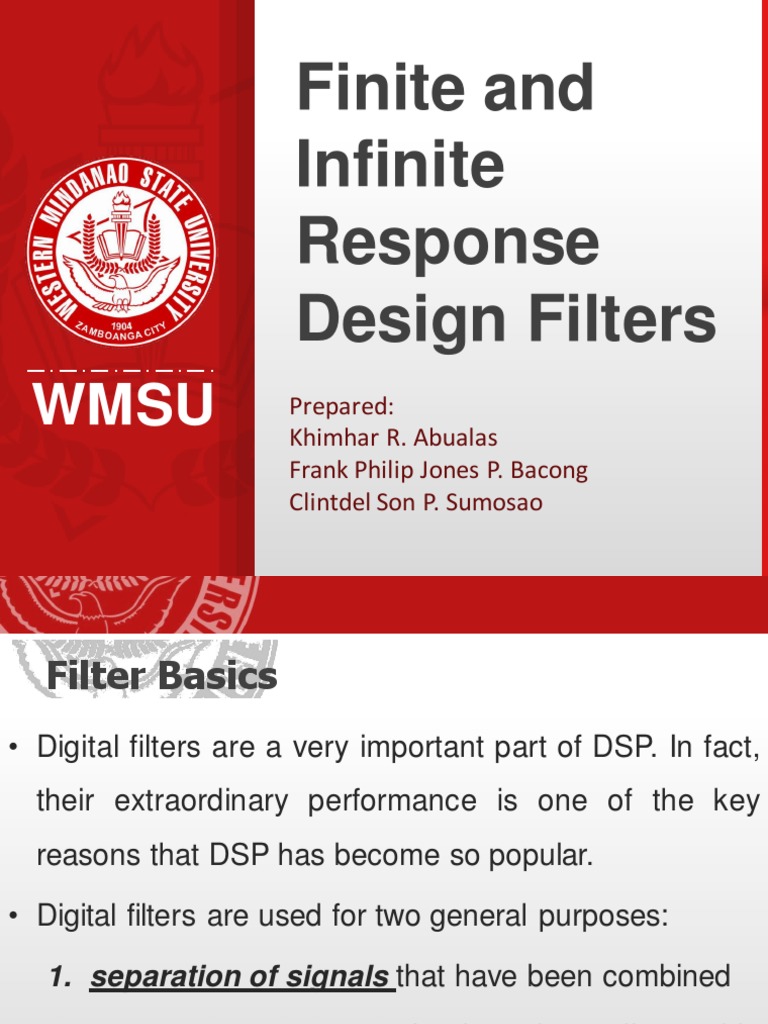 Finite and Infinite Response Design Filter | PDF | Filter (Signal Processing) | Digital Signal ...
