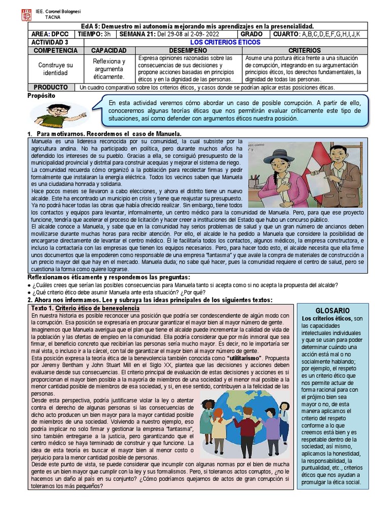 EdA 5 - ACT 4 - DPCC - 4º - IIIB | PDF | Immanuel Kant | Moralidad