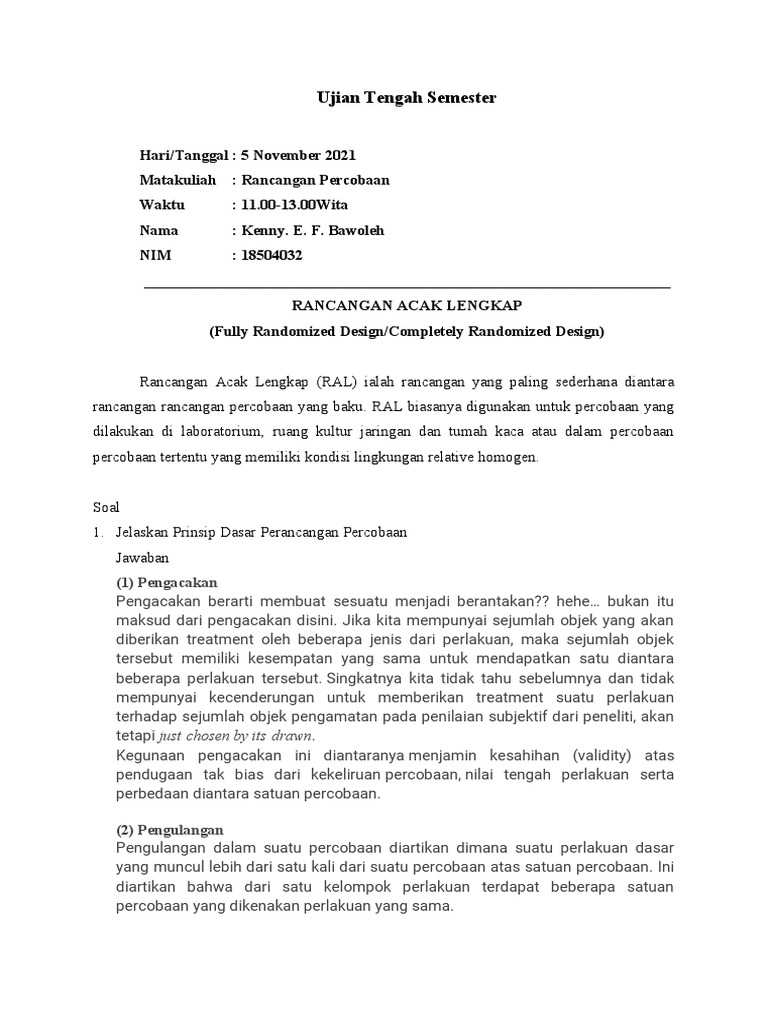 Uts Rancob Kenny Bawoleh | PDF