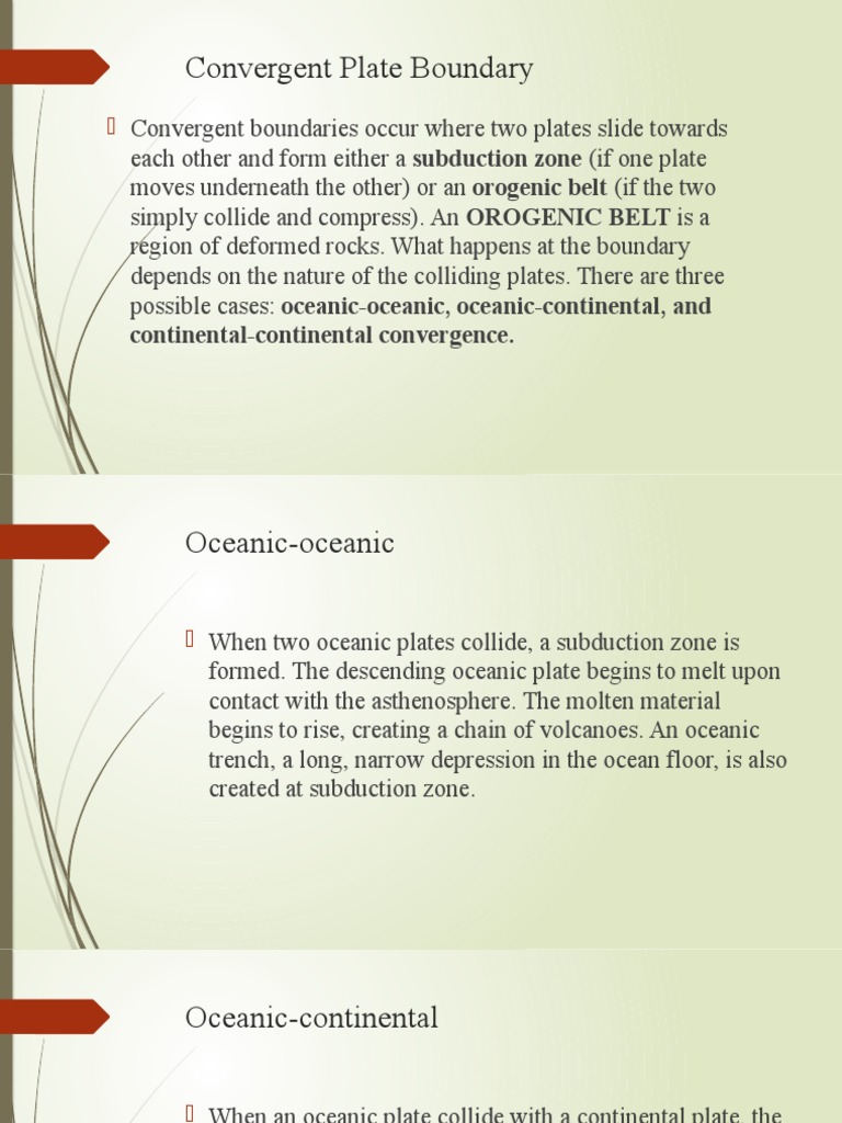 Understanding Convergent Plate Boundaries | PDF