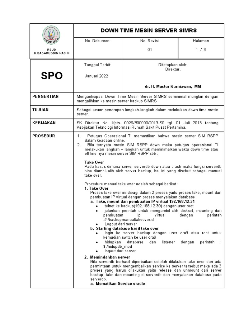 Spo Down Time Server | PDF