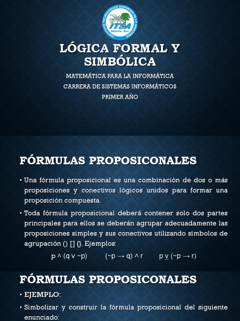 Lógica Formal y Simbólica - Parte 3 | PDF | Proposición | Expresiones ...