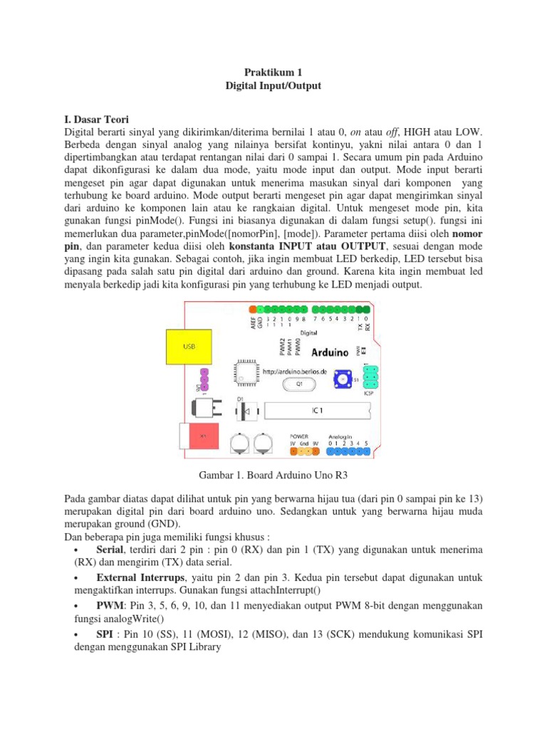 Praktikum - 1 - Digital Input Output | PDF | Metode & Bahan Ajar | Komputer