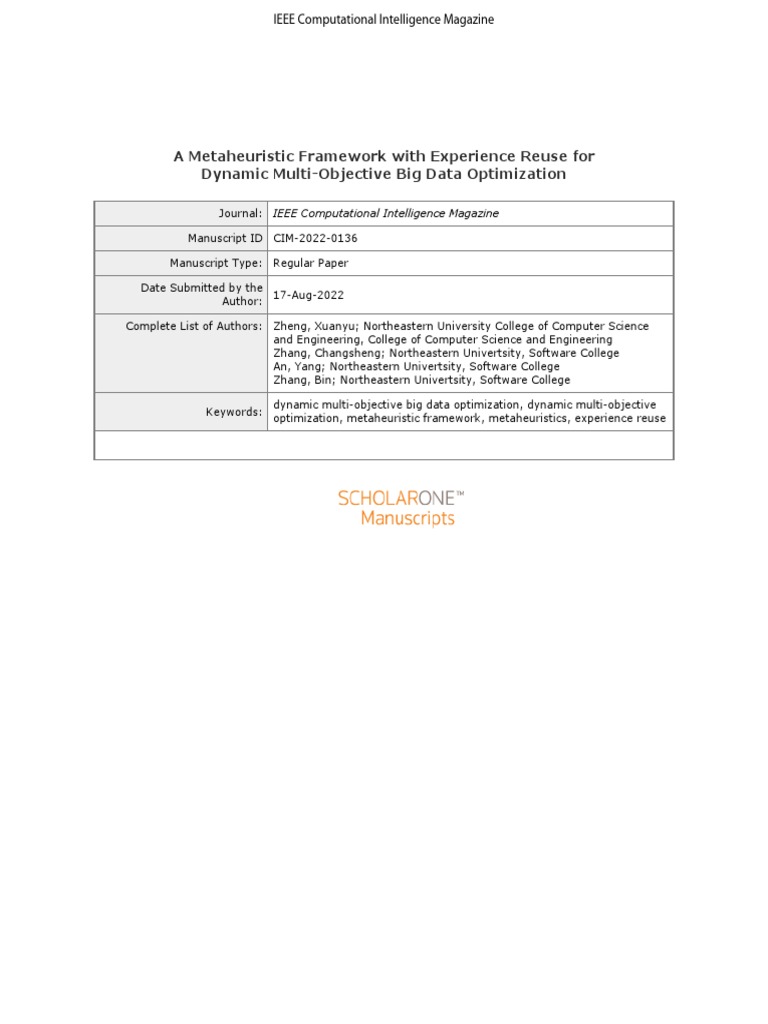 CIM-2022-0136 Proof Hi | PDF | Metaheuristic | Mathematical Optimization