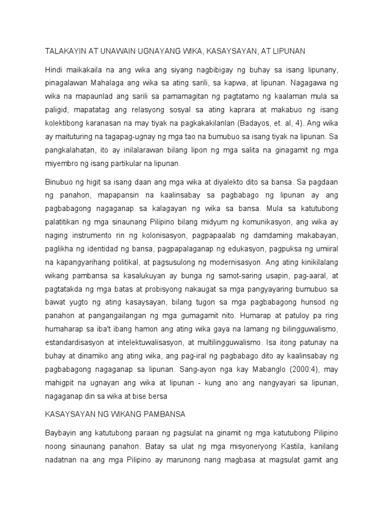Talakayin at Unawain Ugnayang Wika | PDF